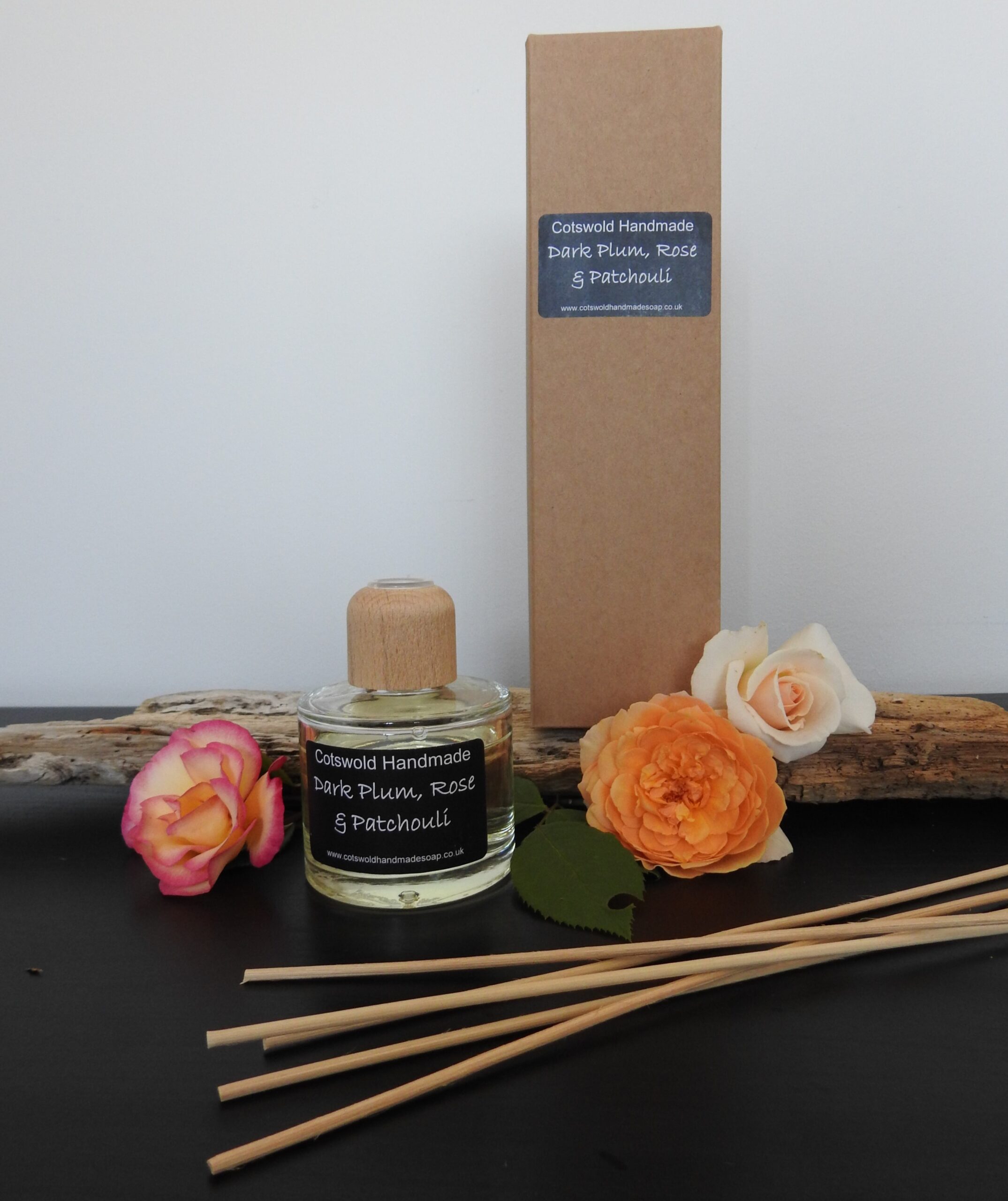 Dark Plum, Rose & Patchouli Diffuser 100g - Cotswold Handmade Soap